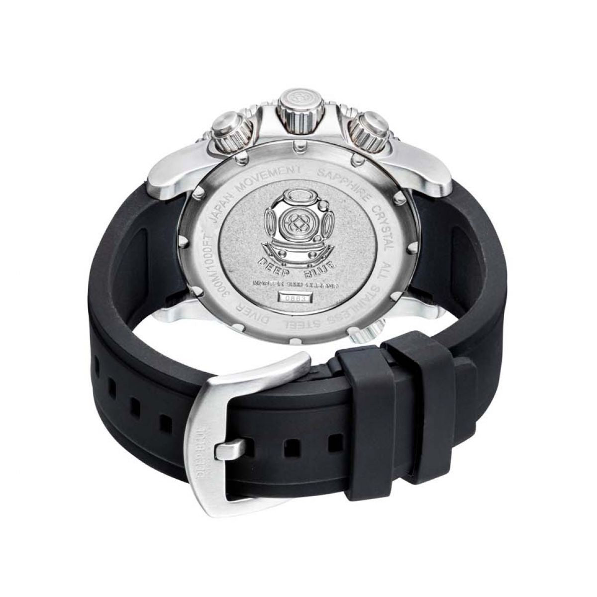 Deep Blue Master 1000 | Chronograph quartz diver Black – Watch2Day